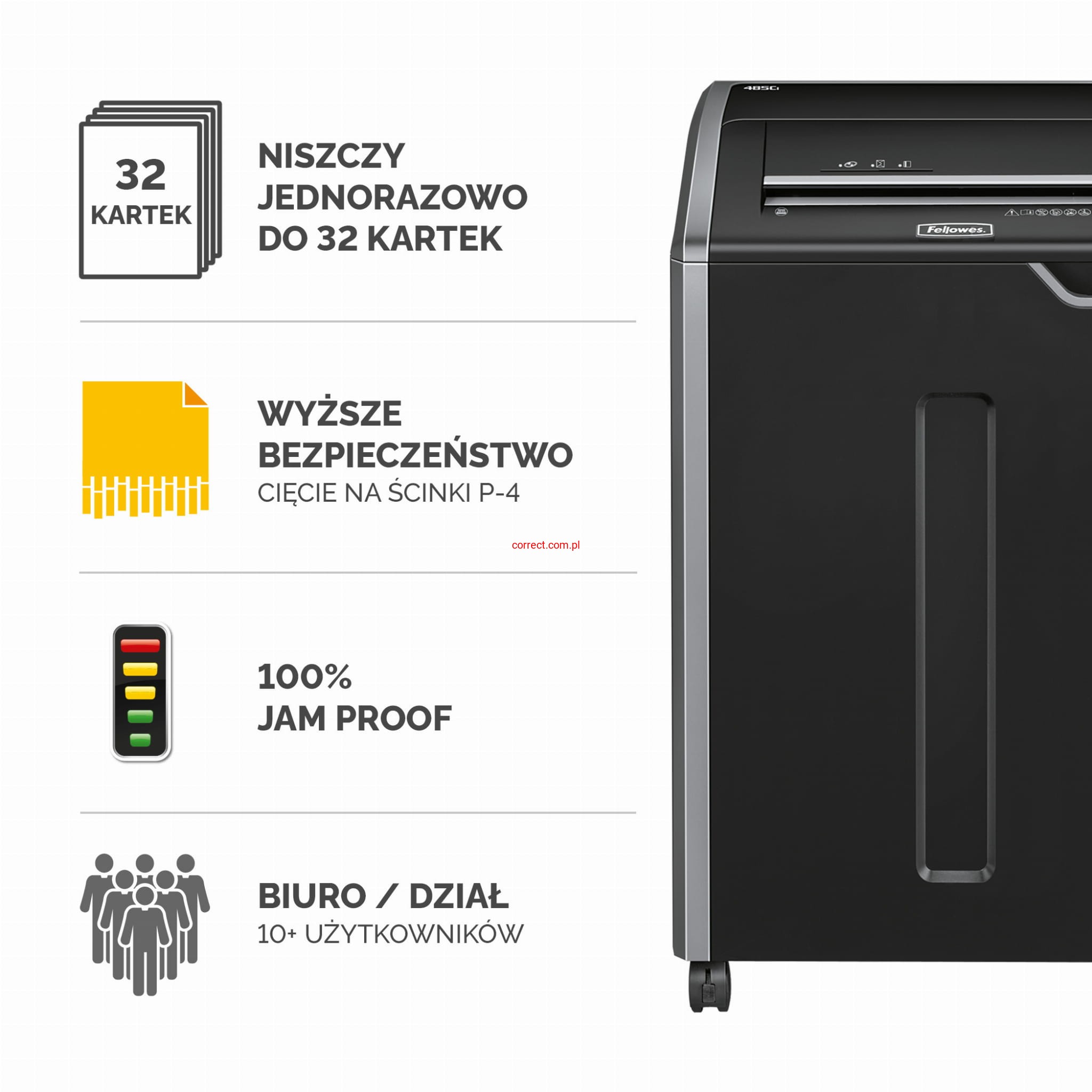 Niszczarka 485Ci Fellowes CORRECT Poznań